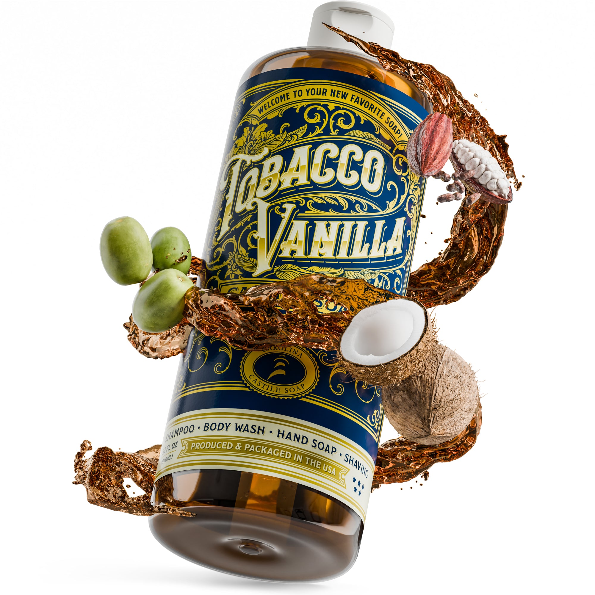 Tobacco Vanilla Liquid Castile Soap | Carolina Castile Soap